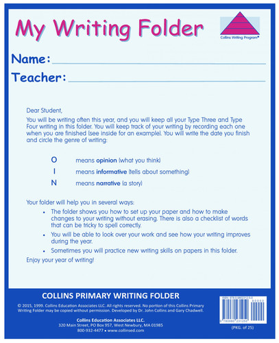 Collins Primary Writing Folder (Gr. 1-3, pkg. of 25 folders) | Collins ...