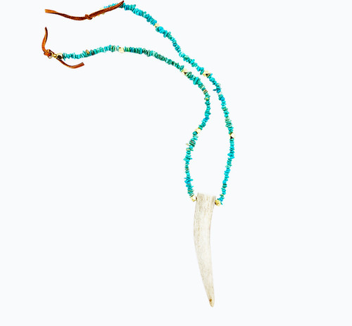 Turquoise Antler Tip Necklace | Heather Ford Designs