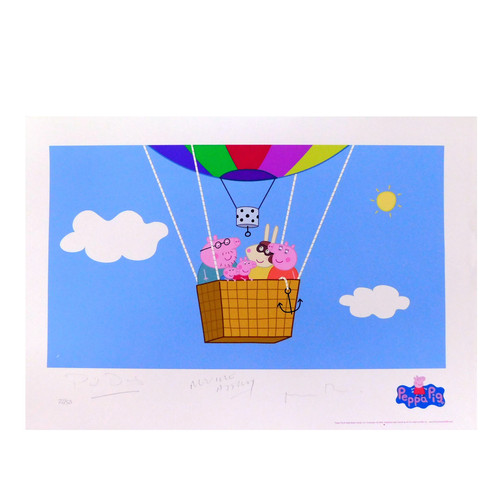 PEPPA PIG Signed Numbered 22 50 Limited Edition Balloon Ride Art Print