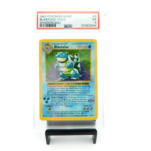 1999 BLASTOISE #2 Holo Shadowless PSA 5 Pokemon Game Card | ANIMATION ...