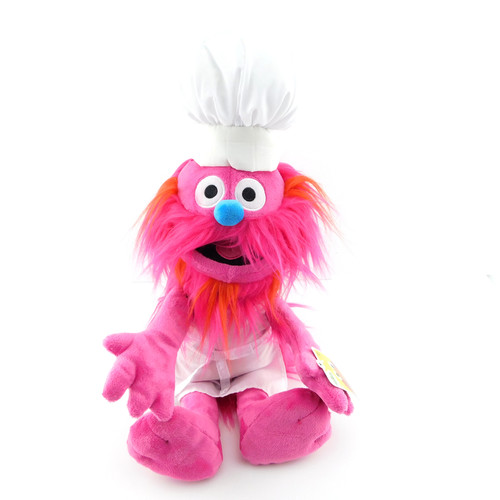 Large GONGER Pink Chef Plush Sesame Street Place 16" Stuffed Animal ...