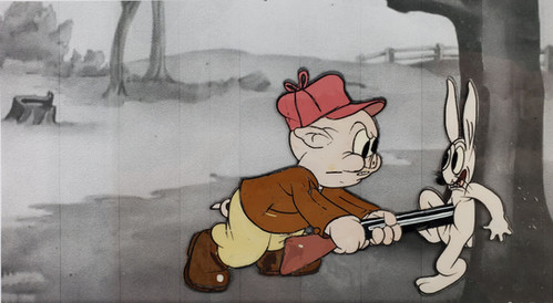 1938 PORKY'S HARE HUNT Cel 1st Prototype Bugs Bunny Original OPC 1967 ...