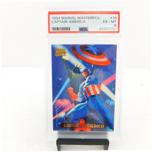 1994 Marvel Masterpieces #18 CAPTAIN AMERICA PSA 6 EX-MT | ANIMATION ...