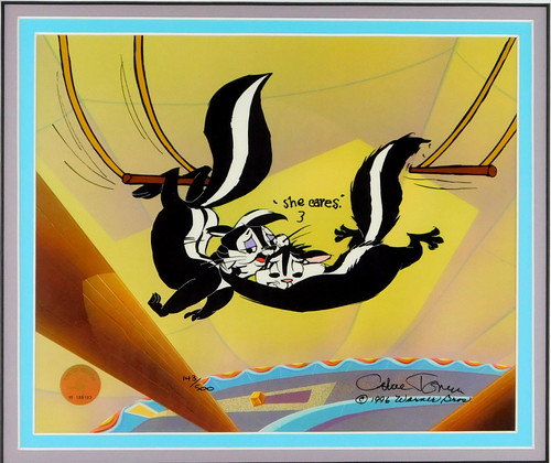 She is Shy Chuck Jones Signed Pepe Le Pew Cel | ANIMATION AMERICA
