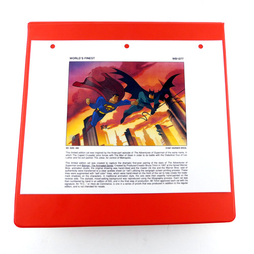 Superman Batman Warner Bros Gallery Laminated Cel Promo Binder Page ...