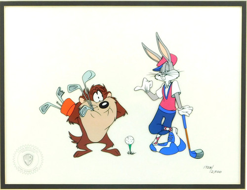 TEED OFF Taz and Bugs Bunny Limited Golf Sericel Art Cel Framed Cell ...