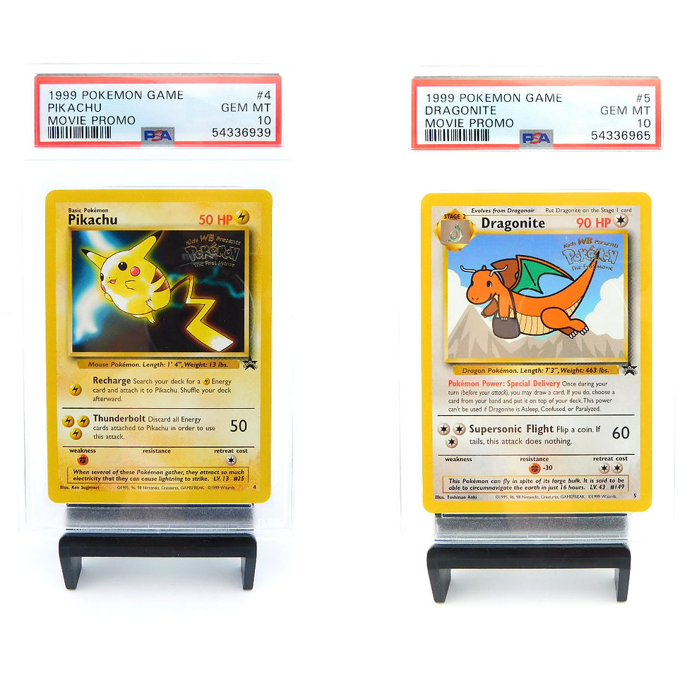 1999 Dragonite + Pikachu Movie Promo PSA 10 set Pokemon Card Game ...