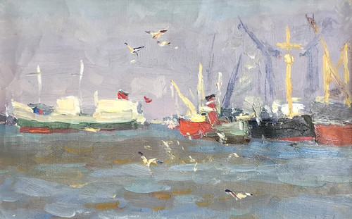 "Klaipeda. Port" (1956) by Sergey Nikolaevich Shomin (1913-2000 ...