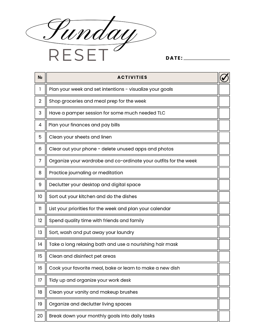 Creating The Perfect Sunday Reset Routine For A Productive Week