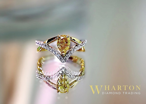 Fancy Intense Yellow Diamond Cocktail Ring | Wharton Diamond Trading ...