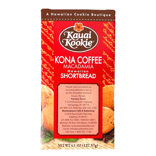 Kauai Kookie Kona Coffee Hawaiian Shortbread 4.5oz | Goodstuffhawaii