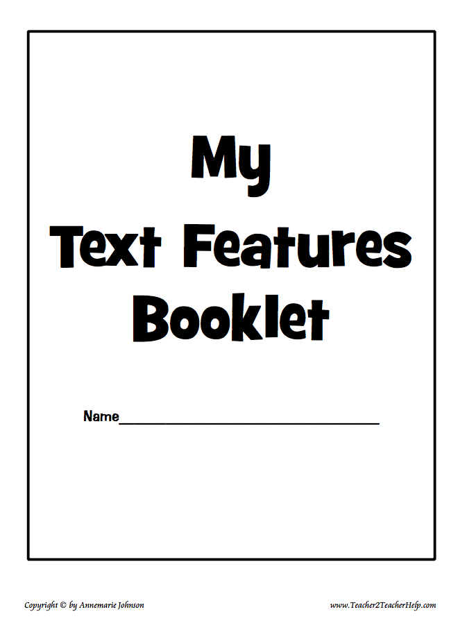 Expository Text Features Booklet - Teacher 2 Teacher Help