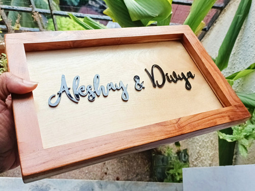 CARVEGLOW® Teak Wood Frame Raised Acrylic Text Wooden Nameplate | Wood ...