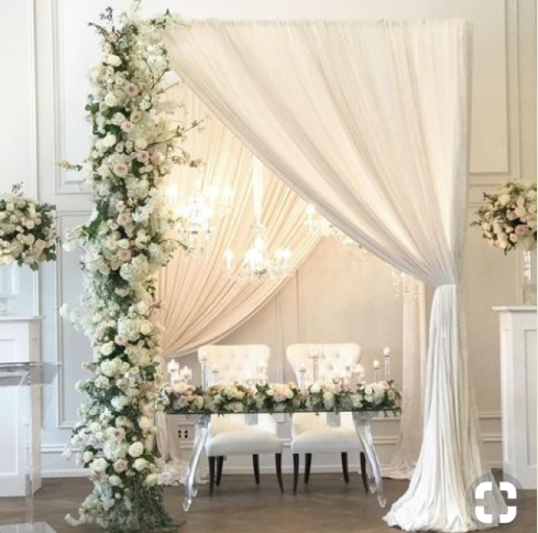 Half & Half Drape & Flowers | elementsandaccents