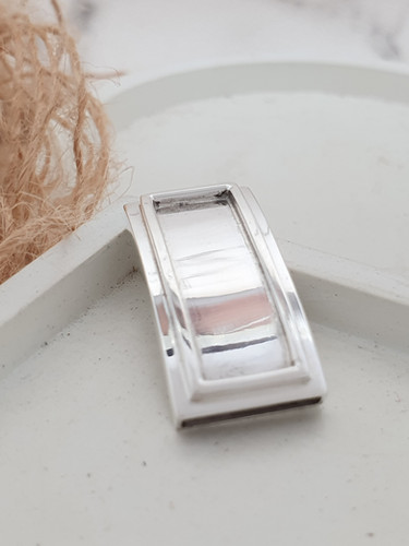 Sterling silver rectangular slider 30 x 14.75 x 5 mm | SL878847 ...