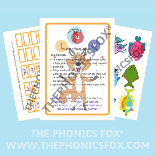 Magnetic Fishing Game- Digraphs sh, ch & qu | The Phonics Fox