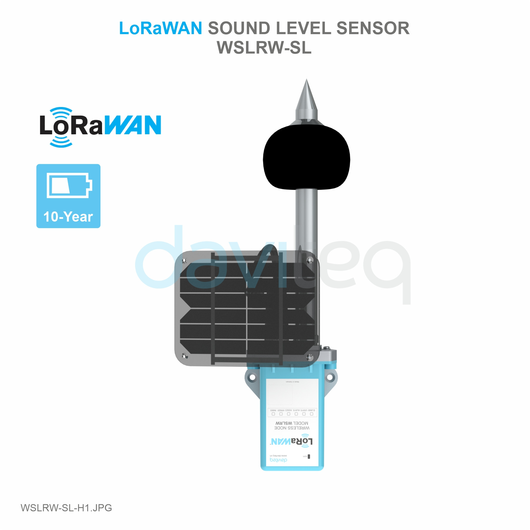 LoRaWAN Sound Sensor | 30–130dB, 10-Year Battery, Outdoor Use