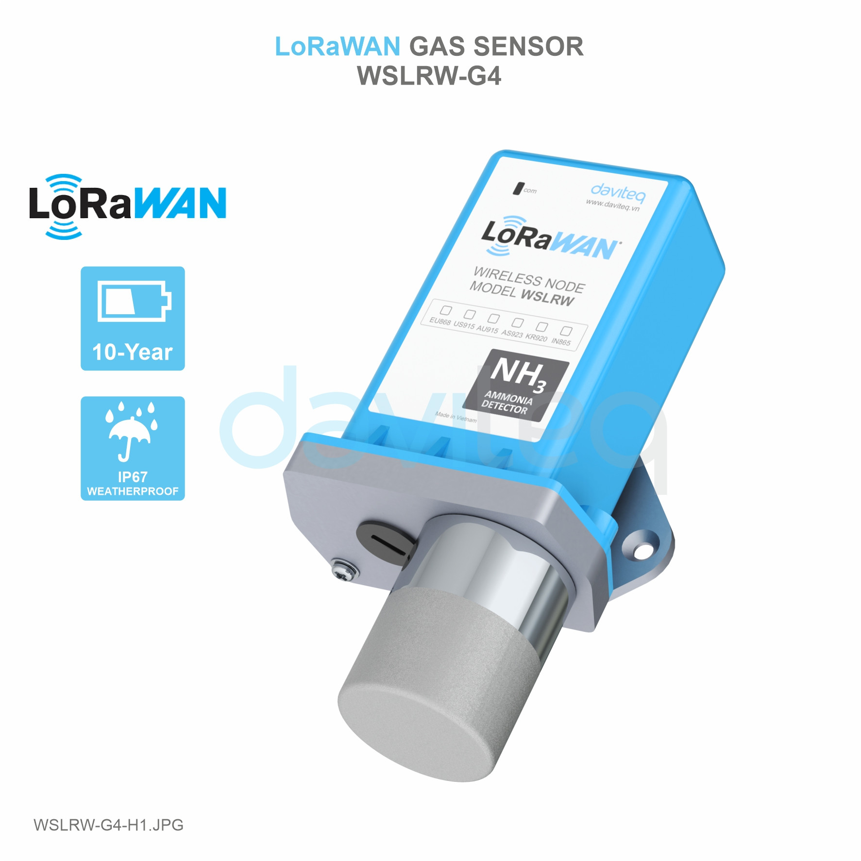 LoRaWAN Gas Detecting Sensor for Air Quality Monitoring