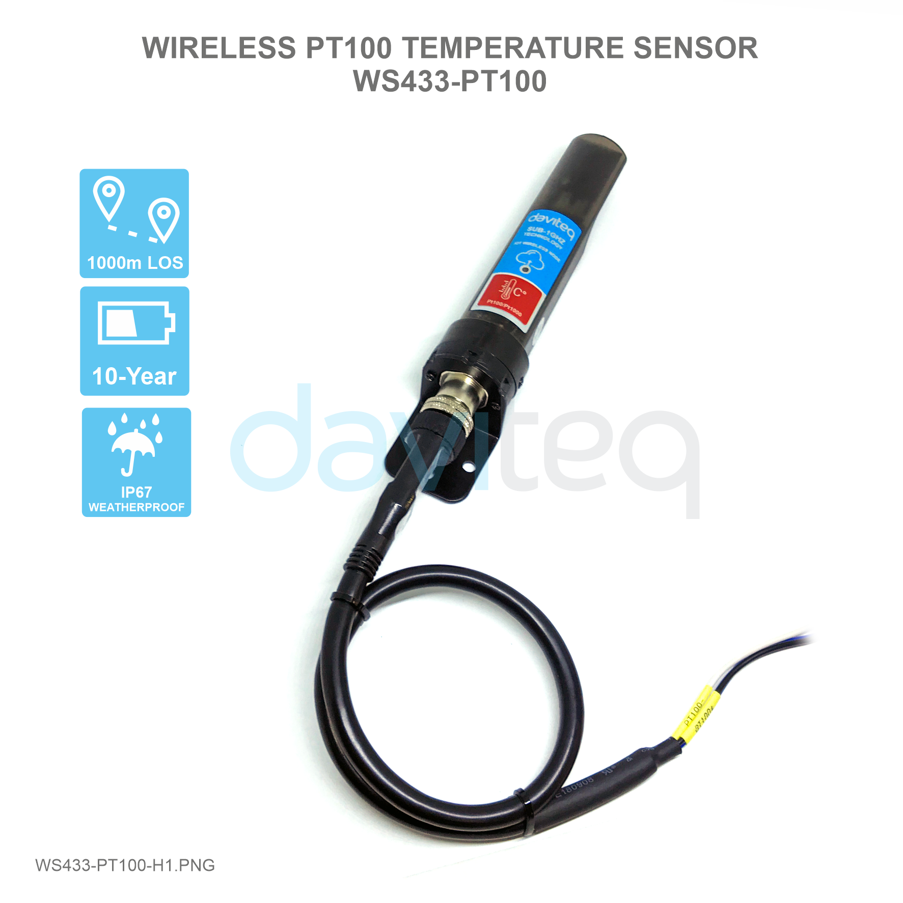 Wireless PT100 Temperature Sensor for Industrial Monitoring