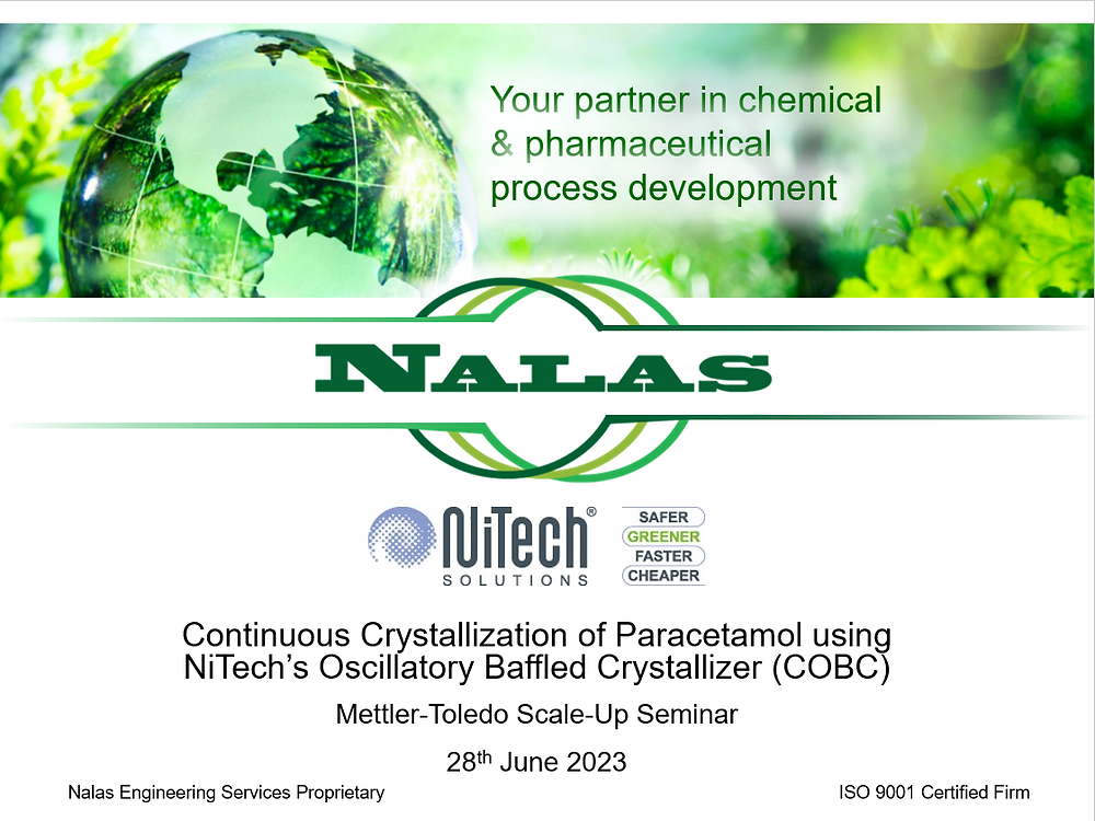 Webinar: Continuous Crystallization of Paracetamol Using NiTech COBC