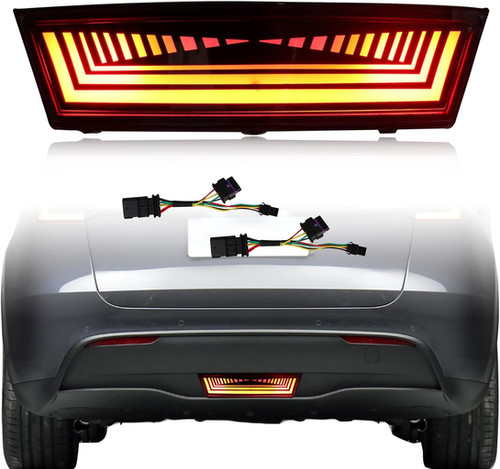 Tesla Model Y Red LED Rear Bumper Lights 2021-2022 | Tesla Accessories