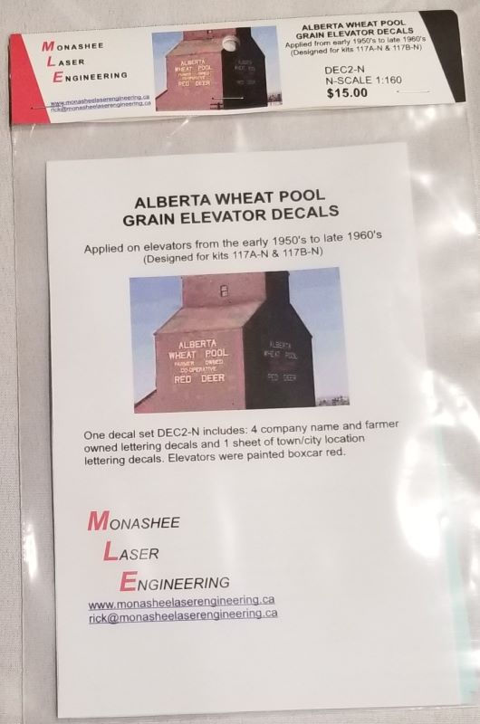 DEC2-N Alberta Wheat Pool Decals (N-scale) | MLE Store