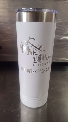 White 20oz Skinny Cup | One Love Brigade