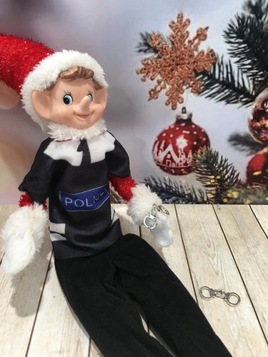 Elf sized police outfit with prop handcuffs | sistersdreaming