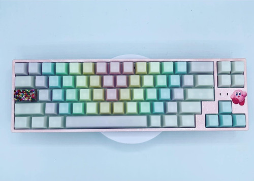 Custom Kirby Themed 65% Mechanical Keyboard built w/ Lubed & Filmed C3 ...