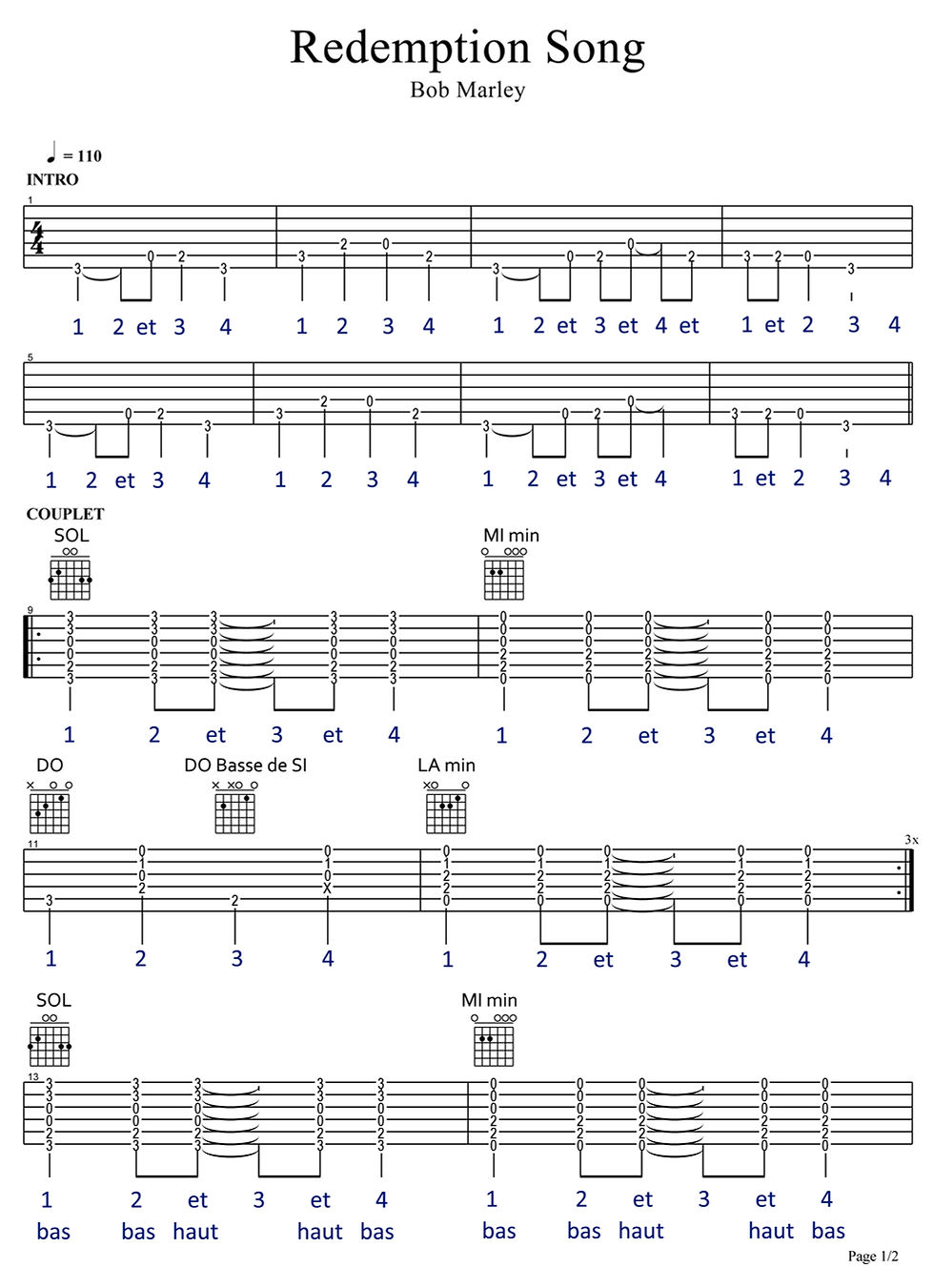 Redemption Song | Guitare Issus