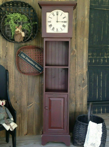Handcrafted Country Red Grandfather Clock | N.E. Country Barn