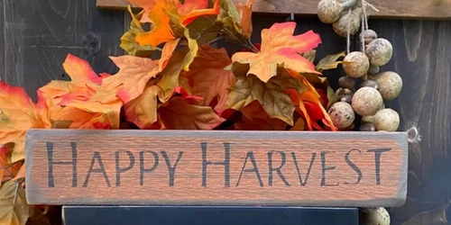 Solid Wood HAPPY HARVEST Sign | N.E. Country Barn