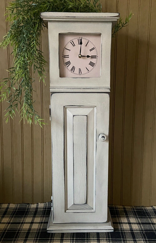 Distressed Ivory Mantel Grandfather Clock | N.E. Country Barn