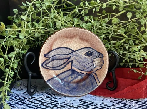 Authentic Smith Redware EASTER Bunny Pottery Plate | N.E. Country Barn