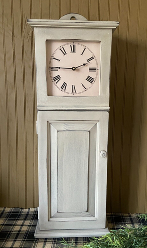 Distressed Ivory Mantel Grandfather Clock | N.E. Country Barn