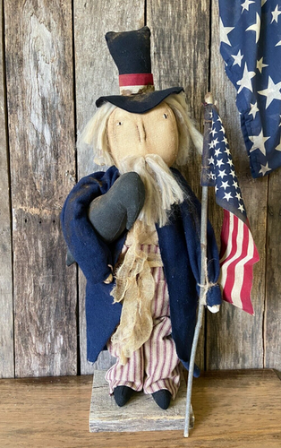 Handcrafted UNCLE SAM Doll Flag & Crow | N.E. Country Barn