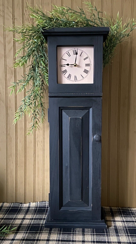 Distressed Black Mantel Grandfather Clock | N.E. Country Barn