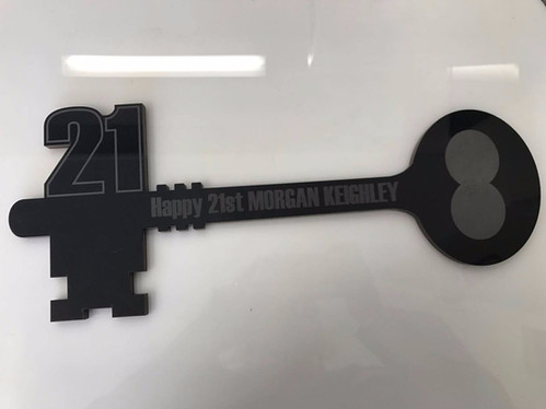 Acrylic 21st key custom made | davyengravers