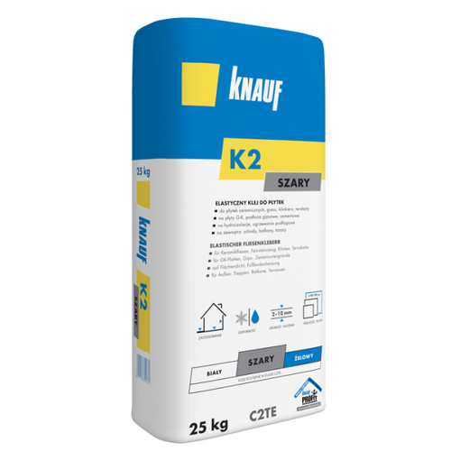 Knauf K2 grey flexible tile adhesive | Munster Building Mat
