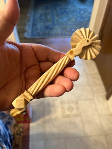 18th Century Nantucket sailors whale bone carved outstanding pie ...