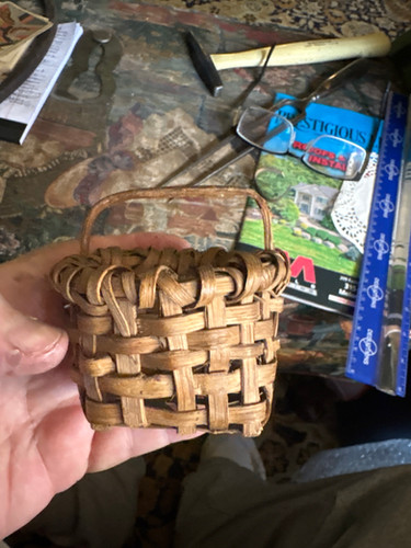 Early 19th century miniature splint basket super patina and condition 3 ...