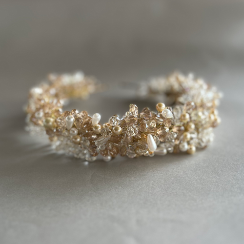 CINTILLO DE PERLAS Y CRISTALES | claraflor
