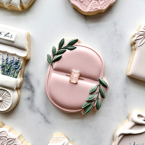 Oval with Greenery | Custom Cookies