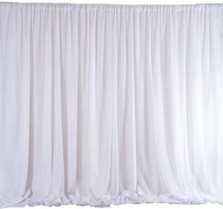 White Double Layer Chiffon Backdrop Rental | LA VIE POSH