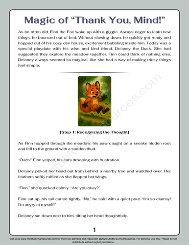Thank You Mind Story and Sequencing Cards - A Mindfulness Story for ...