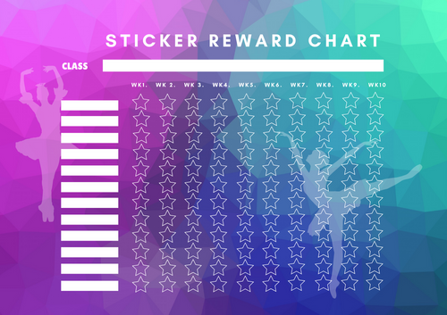 MULTI custom A3 Reward Sticker Chart | Like a DANCE BOSS