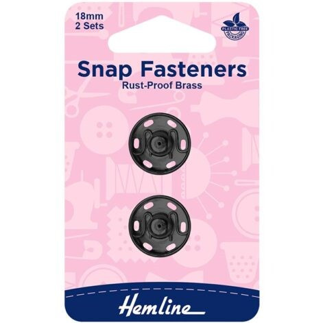 Snap Fastener - 18mm Black | Fabulous Fabrics