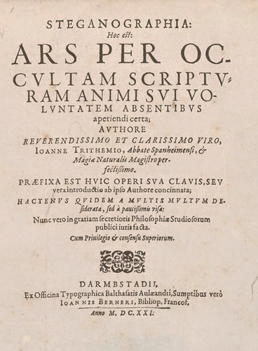 "Steganographia" Johannes Trithemius | fahrenheit