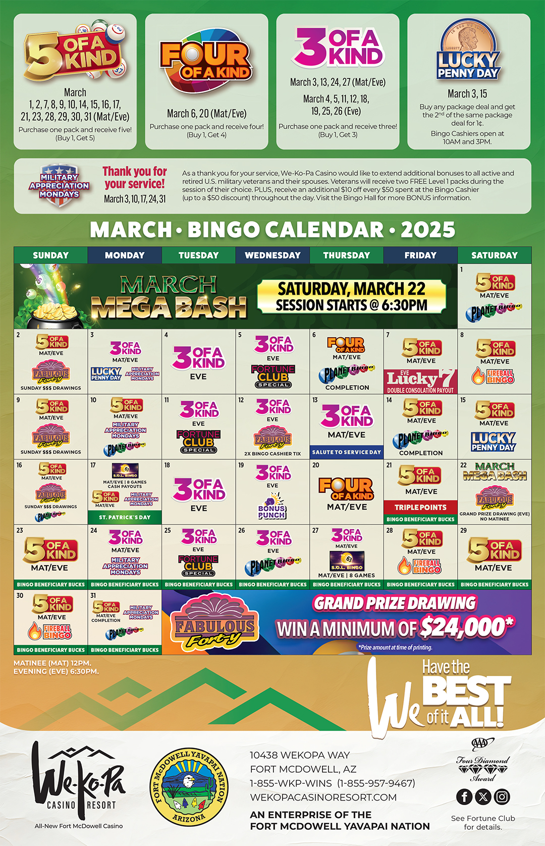 Bingo | WeKoPa Casino Resort