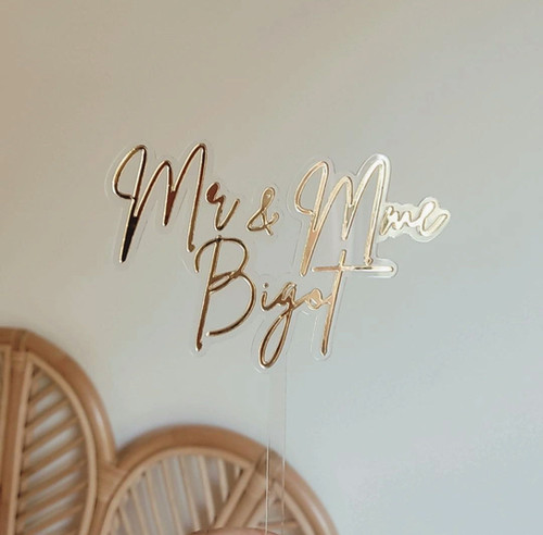 Cake topper plexi doré | Mannaé